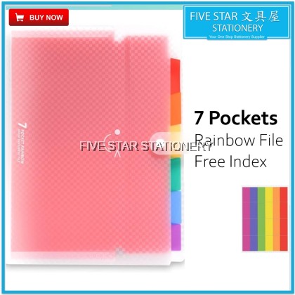 7 Pocket Expanding File Folders with Labels A4 Paper Organizer